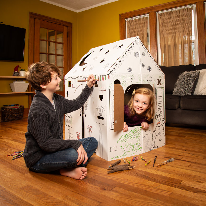 Easy Playhouse 32 W x 26.5 D Indoor Cardboard DIY Playhouse Kit